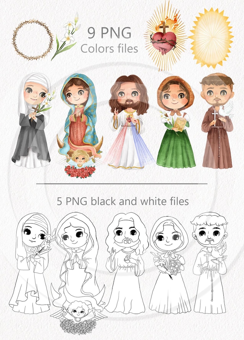 Saints Clipart Set 6 ,religion, Bible Stories Clipart PNG Files - Etsy