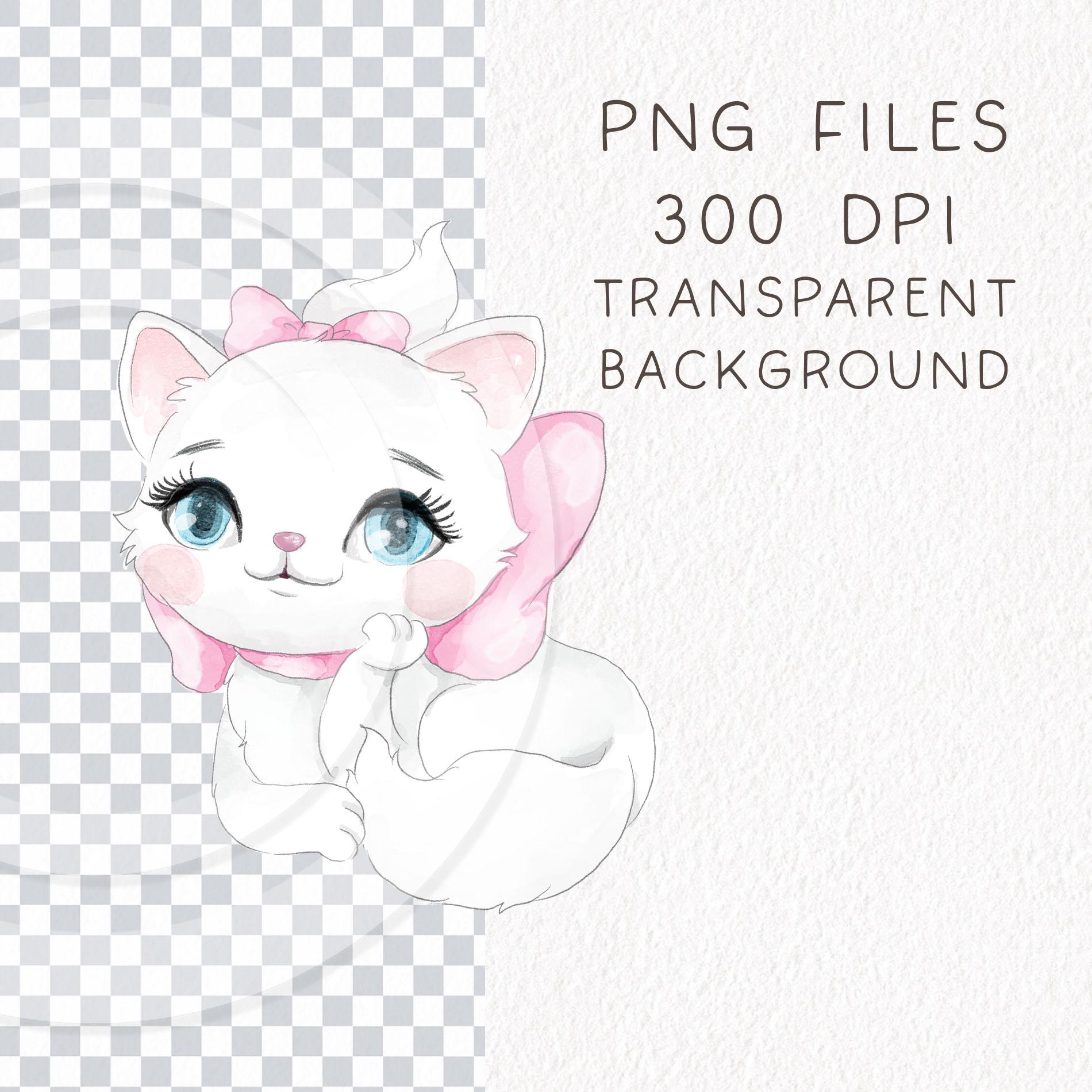 Cute Cats and Friends Character Clipart , Hand Draw Illustration ,PNG ...