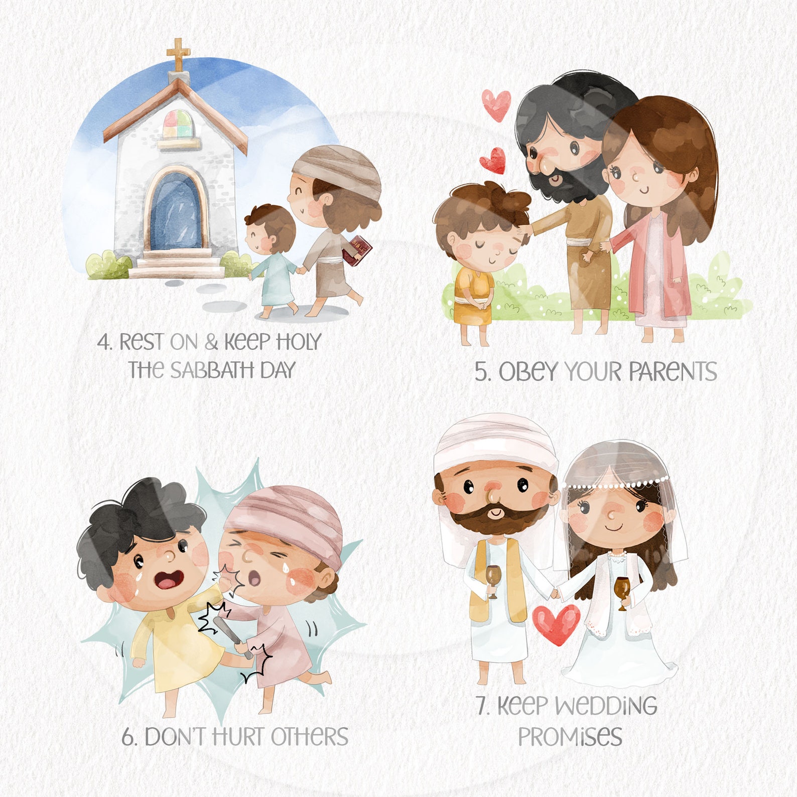 Ten Commandments Clip Art- Bible Based - Bible Characters Clipart PNG ...