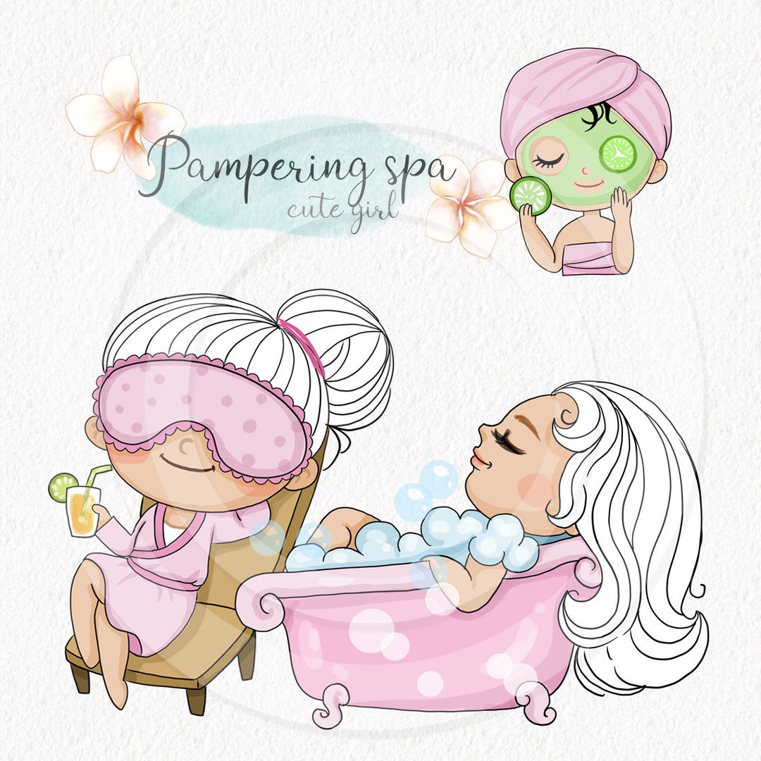 Spa Girl Clipart ,PNG Files 300 Dpi. - Etsy