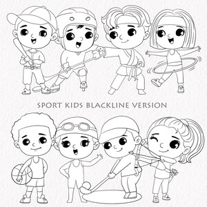 Kids Sport Clipart Set: Hand-drawn PNG Files (digital Download) - Etsy