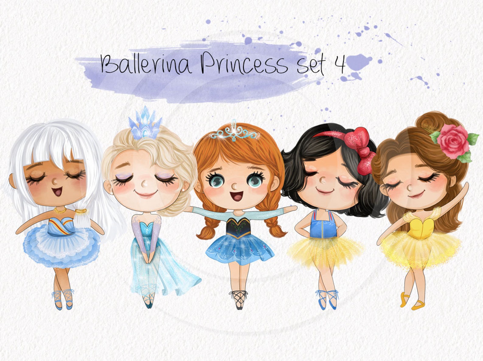Cute Ballerina Girls Clipart Set 4 , PNG Files 300 Dpi. - Etsy