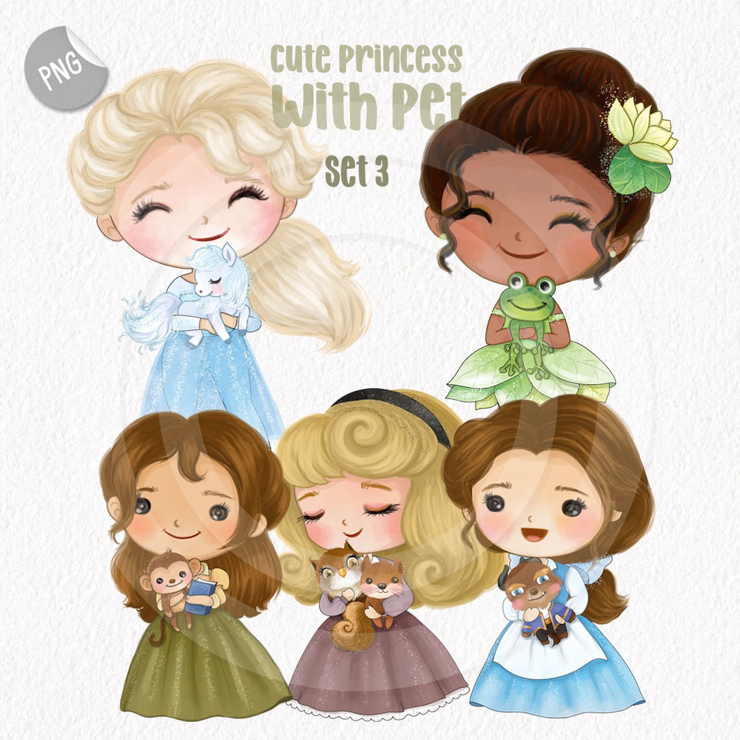 Cute Girls With Pet Clipart PNG Set 3,PNG Files 300 Dpi. - Etsy