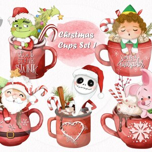 Christmas Mug Clipart Set 1 , Instant Download PNG File - 300 Dpi - Etsy