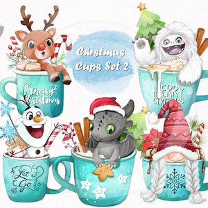 Christmas Mug Clipart Set 2 , Instant Download PNG File - 300 Dpi - Etsy