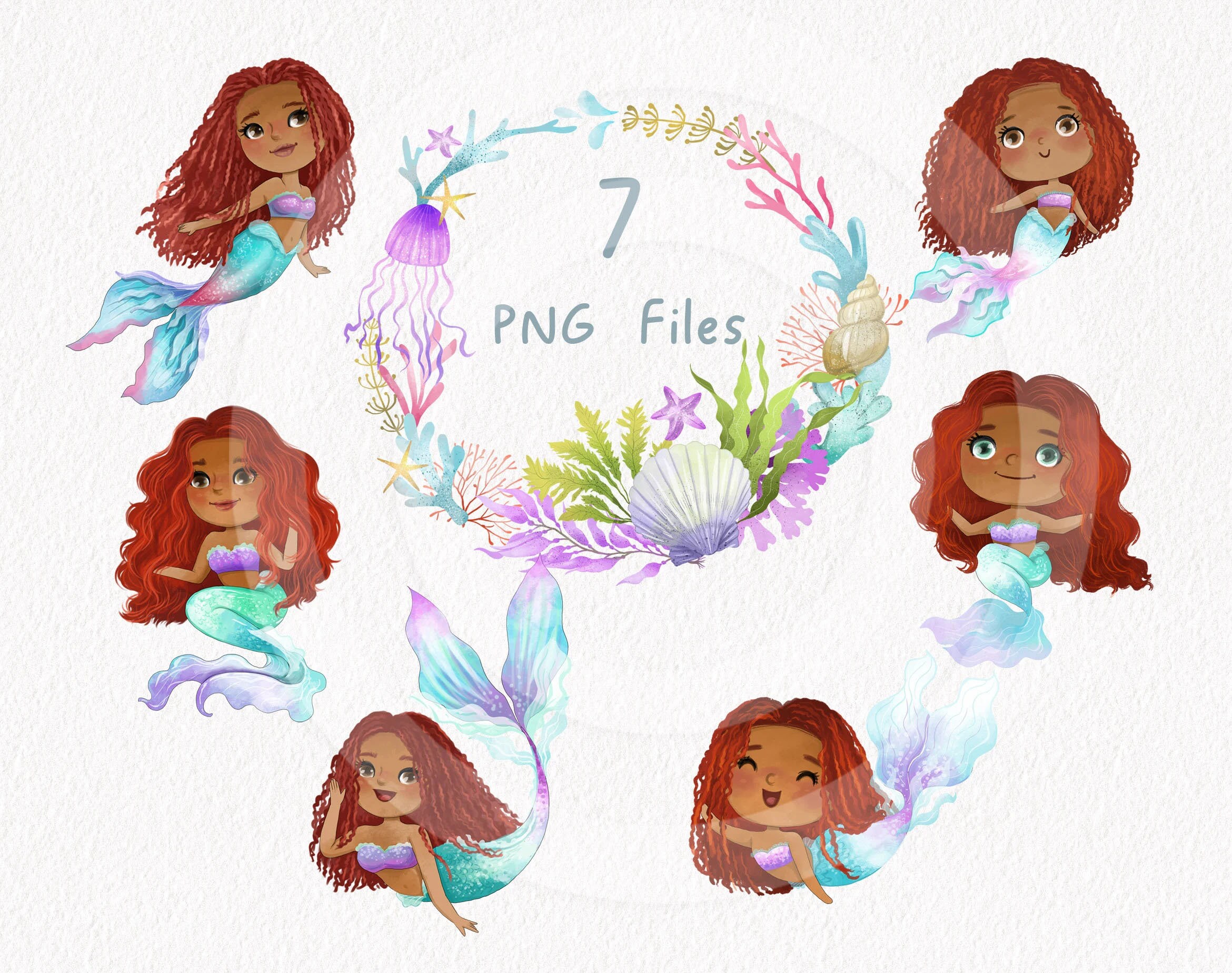 African American Mermaid Inspiration Clipart Instant Download PNG File ...