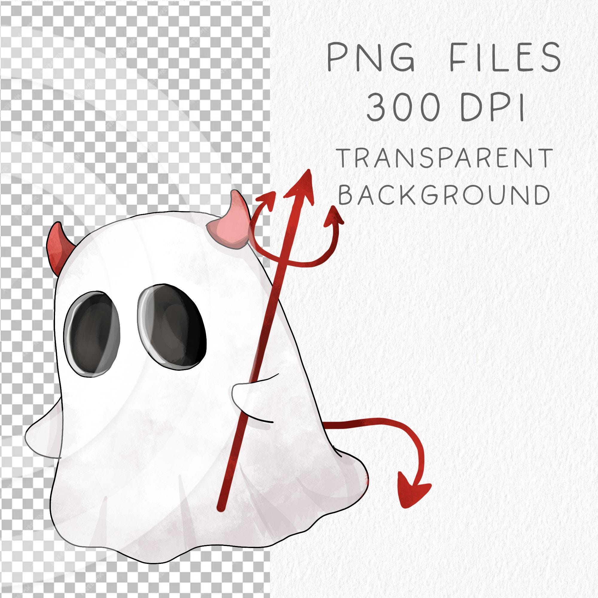 Cute Ghost Clipart PNG Files 300 Dpi. - Etsy