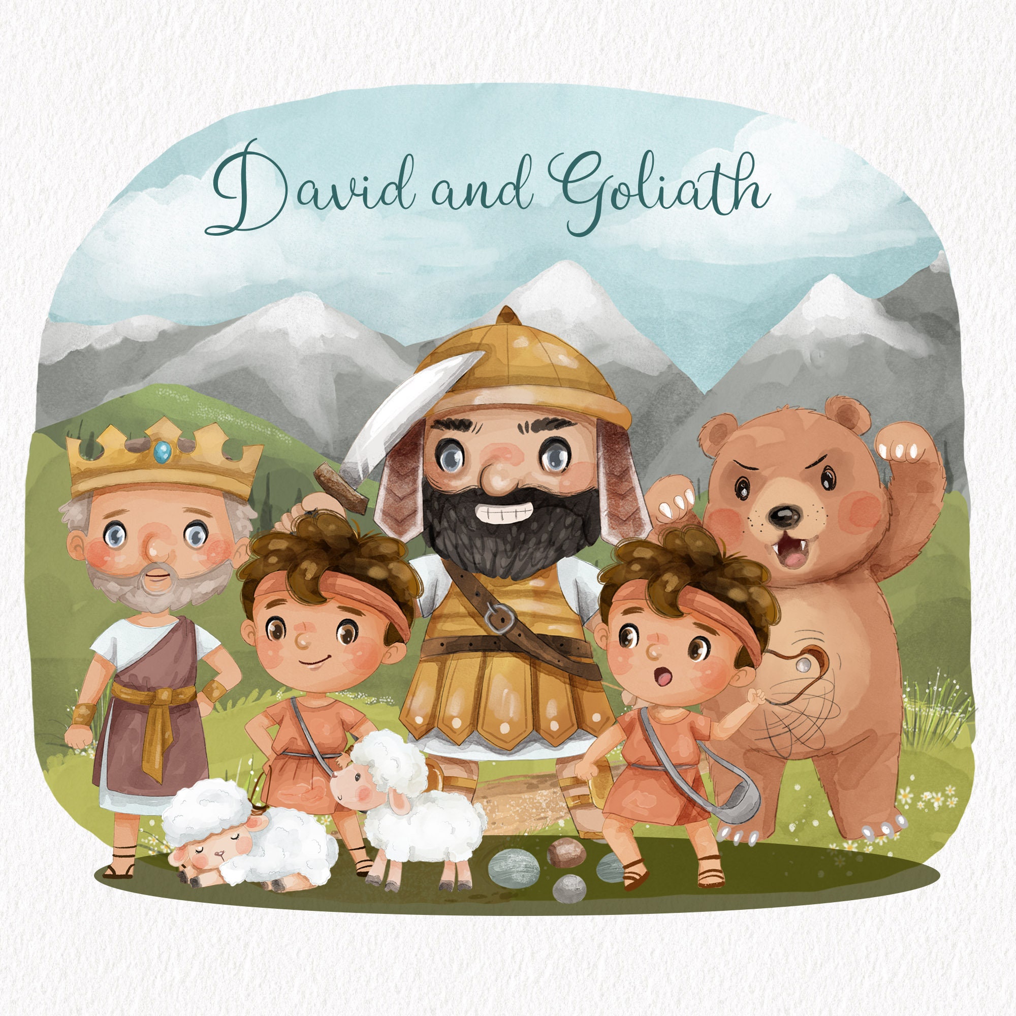 David and Goliath Clipart PNG Files - Etsy