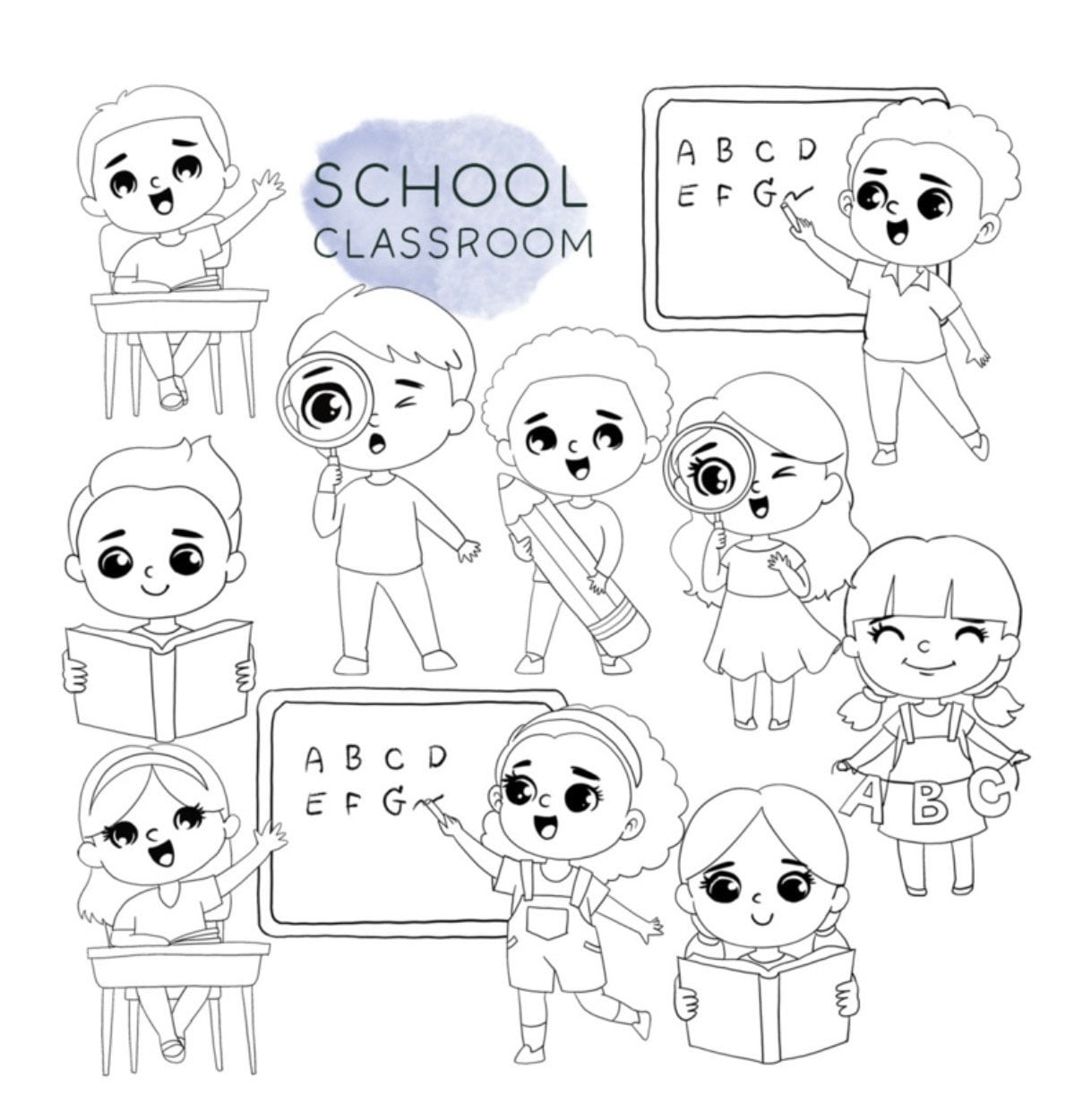 Back to School Clipart PNG Files. - Etsy