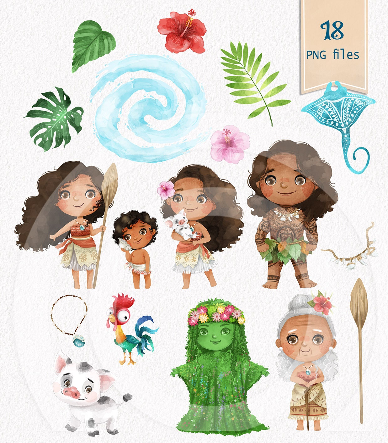 Polynesian Princess Inspiration Clipart Instant Download PNG File 300 ...