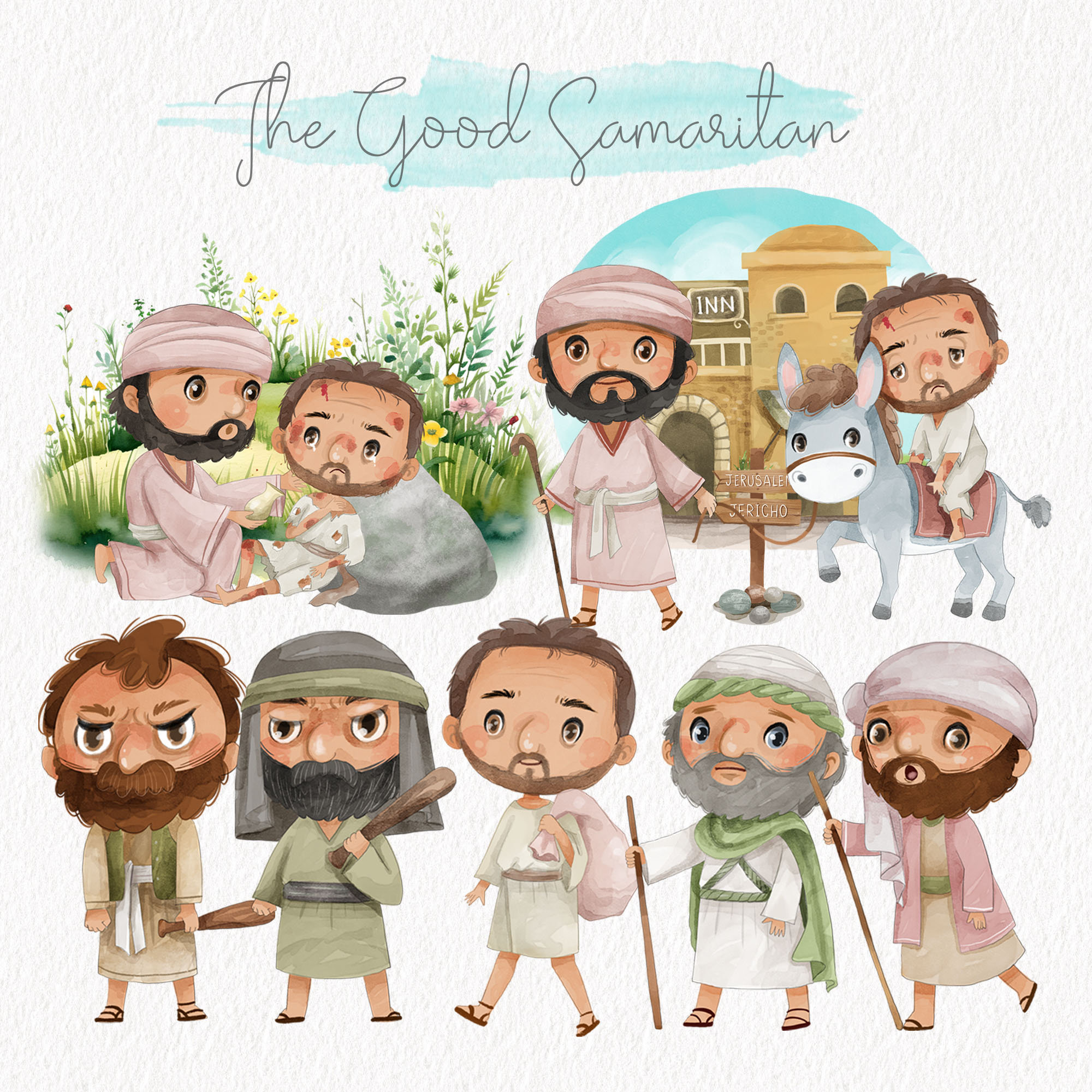 The Good Samaritan ,religion, Bible Stories Clipart PNG Files - Etsy