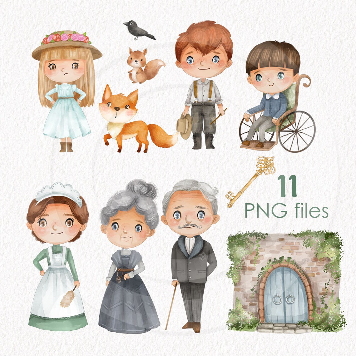 Secret Garden Clipart PNG Files. - Etsy