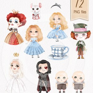 Alice in Wonderland Clipart, Fairy Tale Clipart PNG Files 300 Dpi. - Etsy