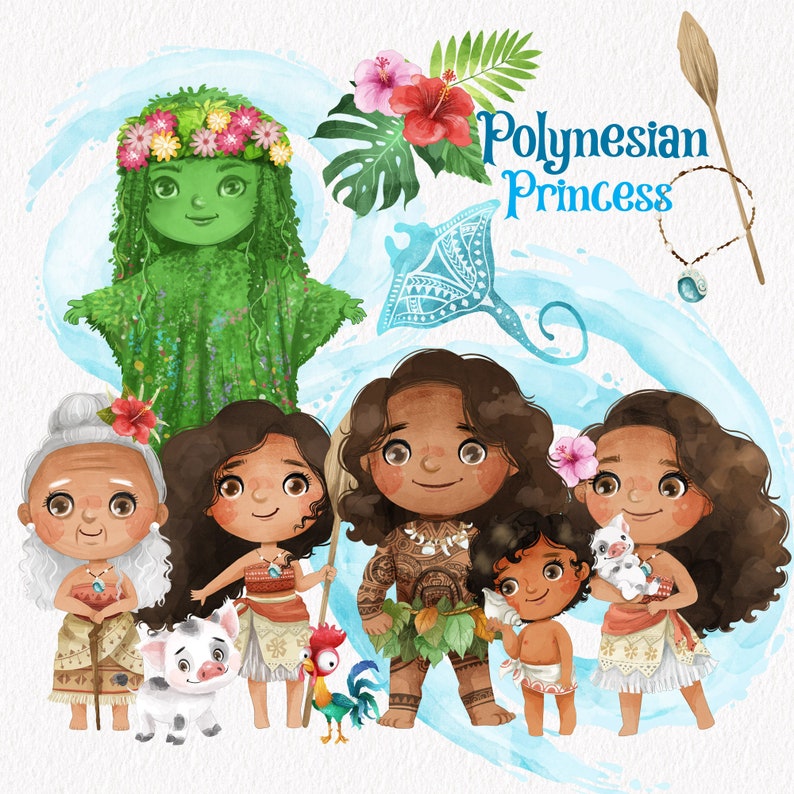Polynesian Princess Inspiration Clipart Instant Download PNG File 300 ...