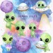Cute Aliens Clipart , UFO Clipart PNG Files 300 Dpi. - Etsy Canada