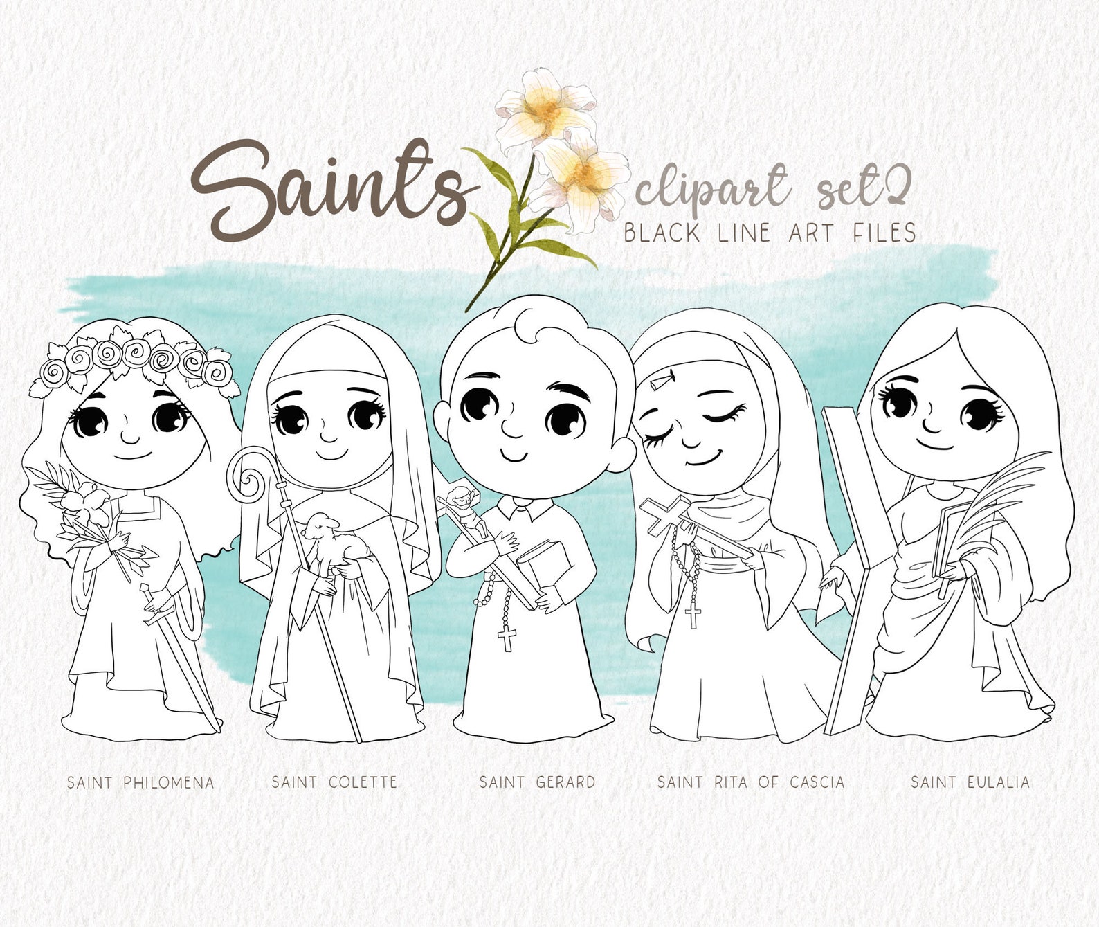 Saints Clipart Set 2 ,religion, Bible Stories Clipart PNG Files - Etsy