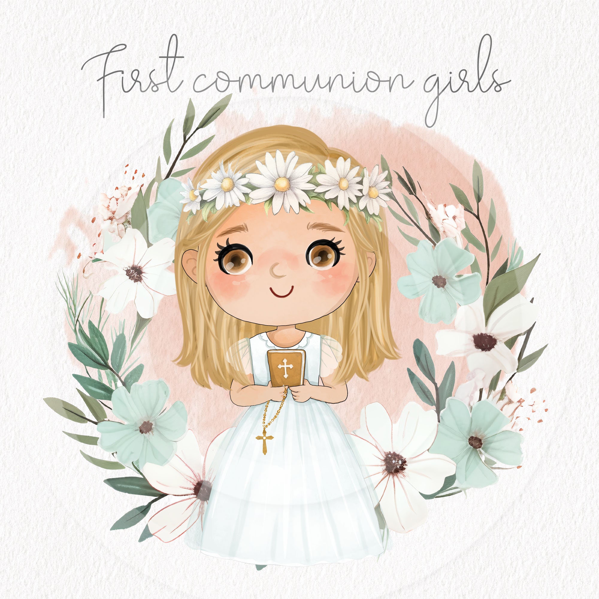First Communion Girls Clipart PNG Files 300 Dpi. - Etsy