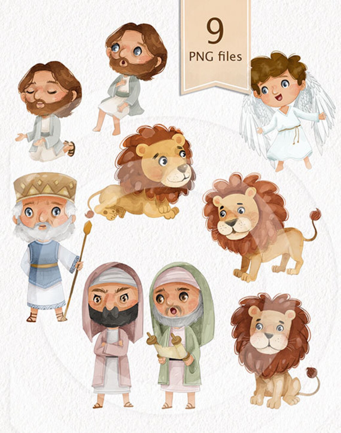 Daniel in the Lions Den Clip Art ,religion, Bible Stories Clipart PNG ...