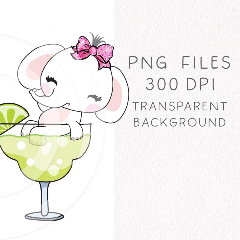 Cute Elephant Clipart Set 2 , Kawaii Clipart, Hand Drawn Clipart PNG ...
