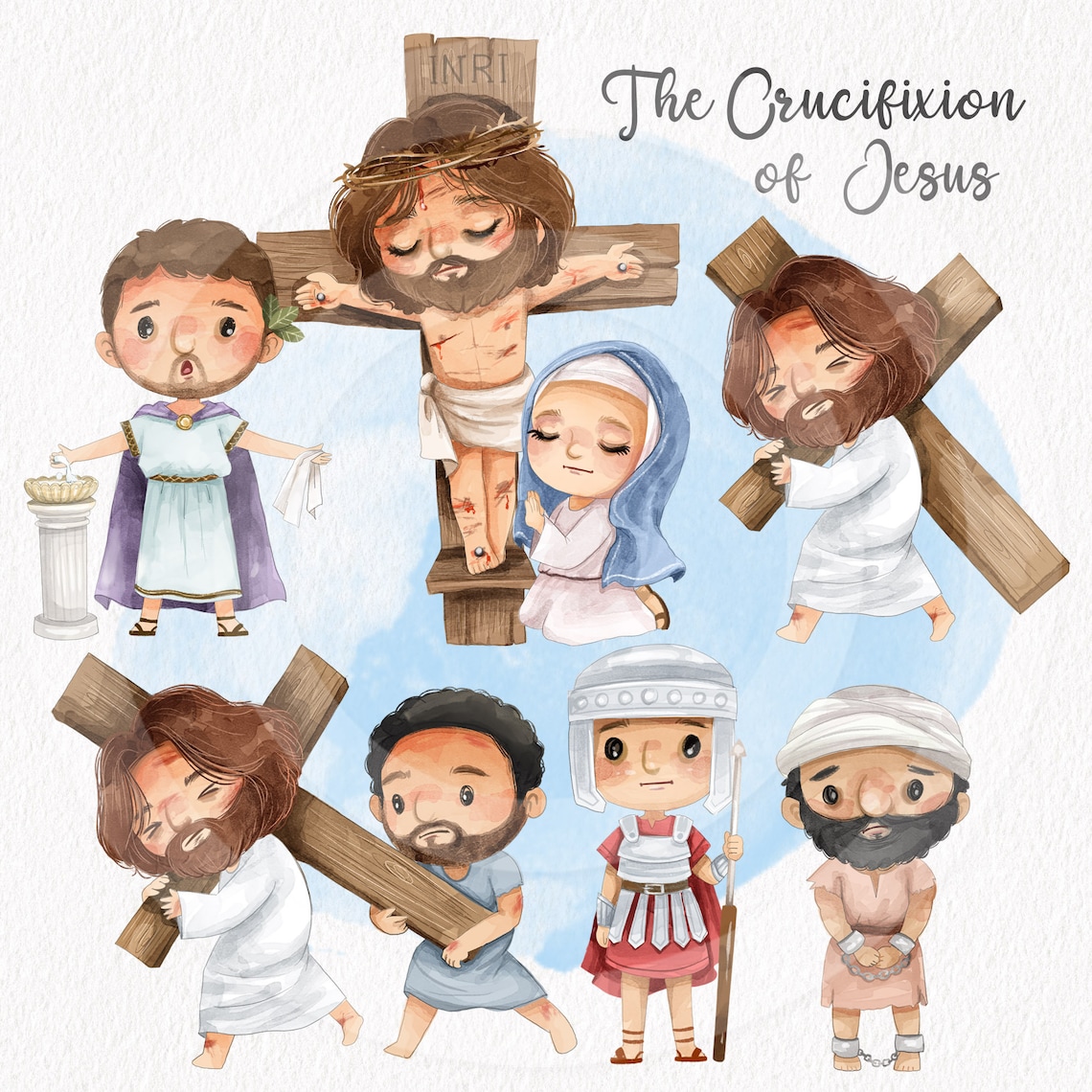 The Crucifixion of Jesus Christ Clipart, Religion, Bible Stories ...