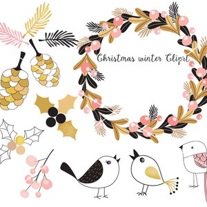 Christmas Winter Clipart , Instant Download PNG File - 300 Dpi - Etsy
