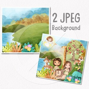 Adam and Eve Clip Art, Religion, Bible Stories Clipart PNG Files - Etsy