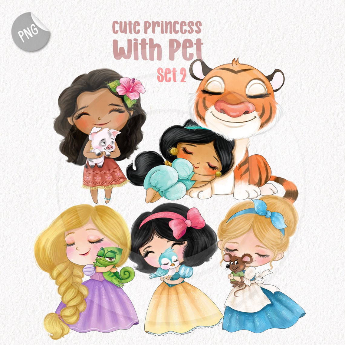 Cute Girls With Pet Clipart PNG Set 2,PNG Files 300 Dpi. - Etsy