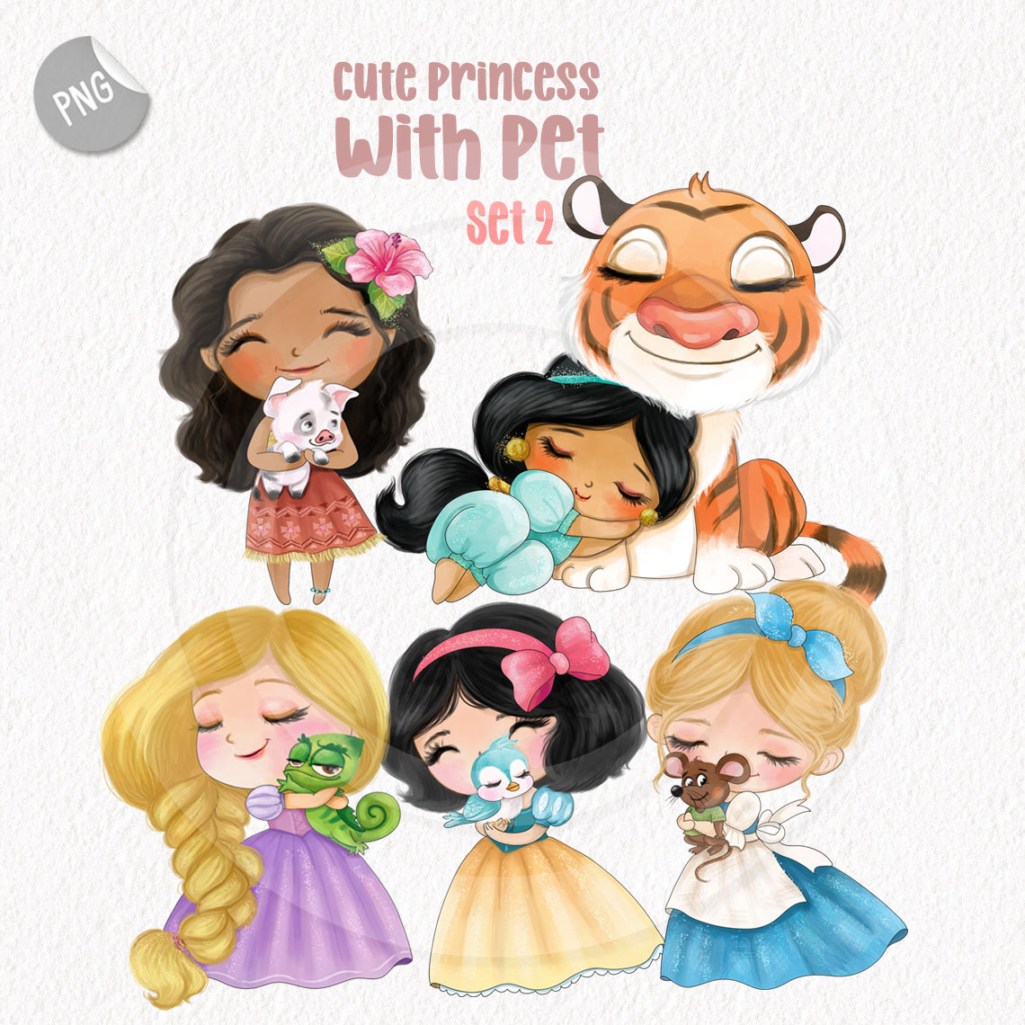 Cute Girls With Pet Clipart PNG Set 2,PNG Files 300 Dpi. - Etsy