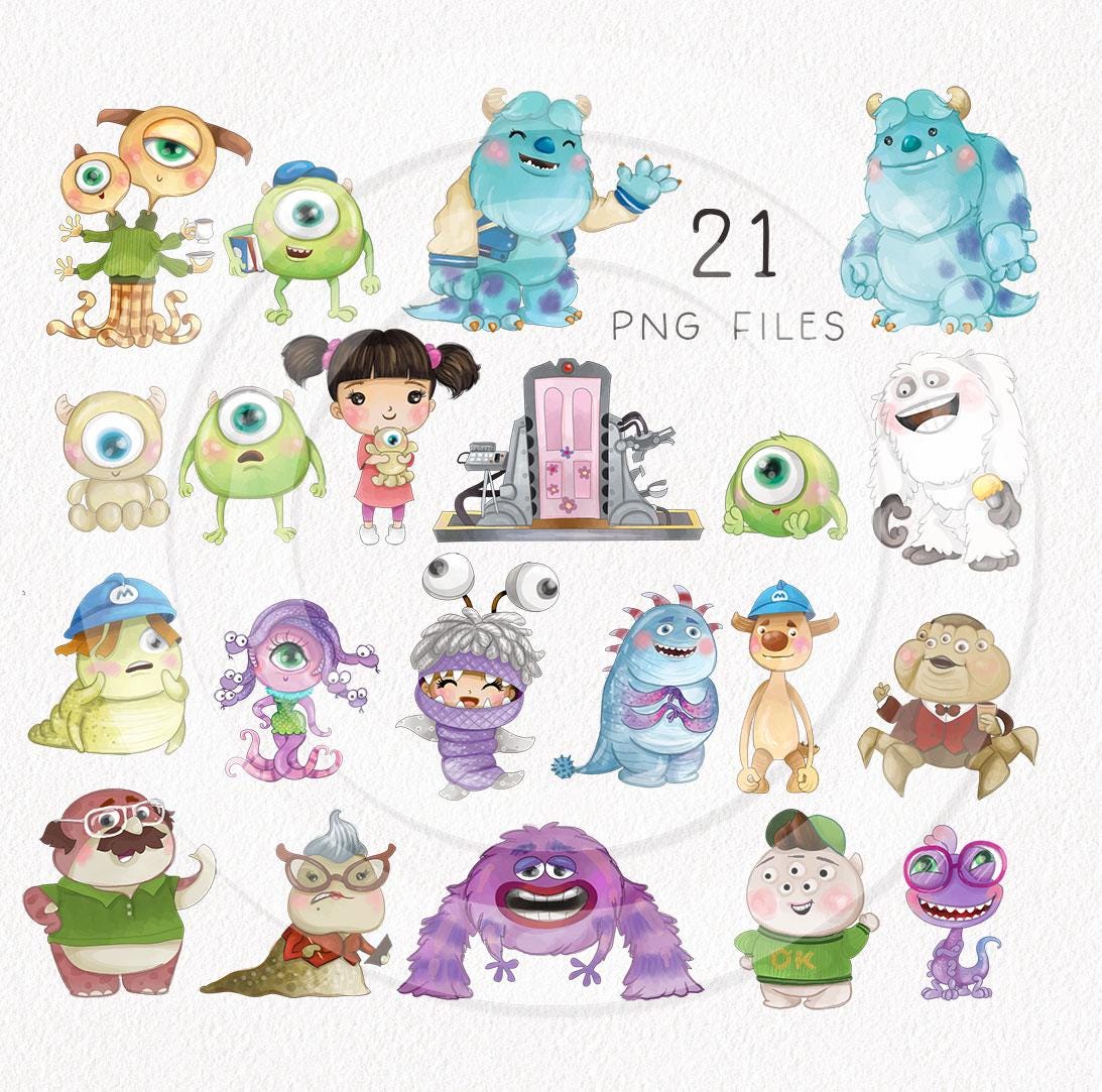 Cute Monsters Bundles Clipart, Instant Download PNG File - 300 Dpi - Etsy