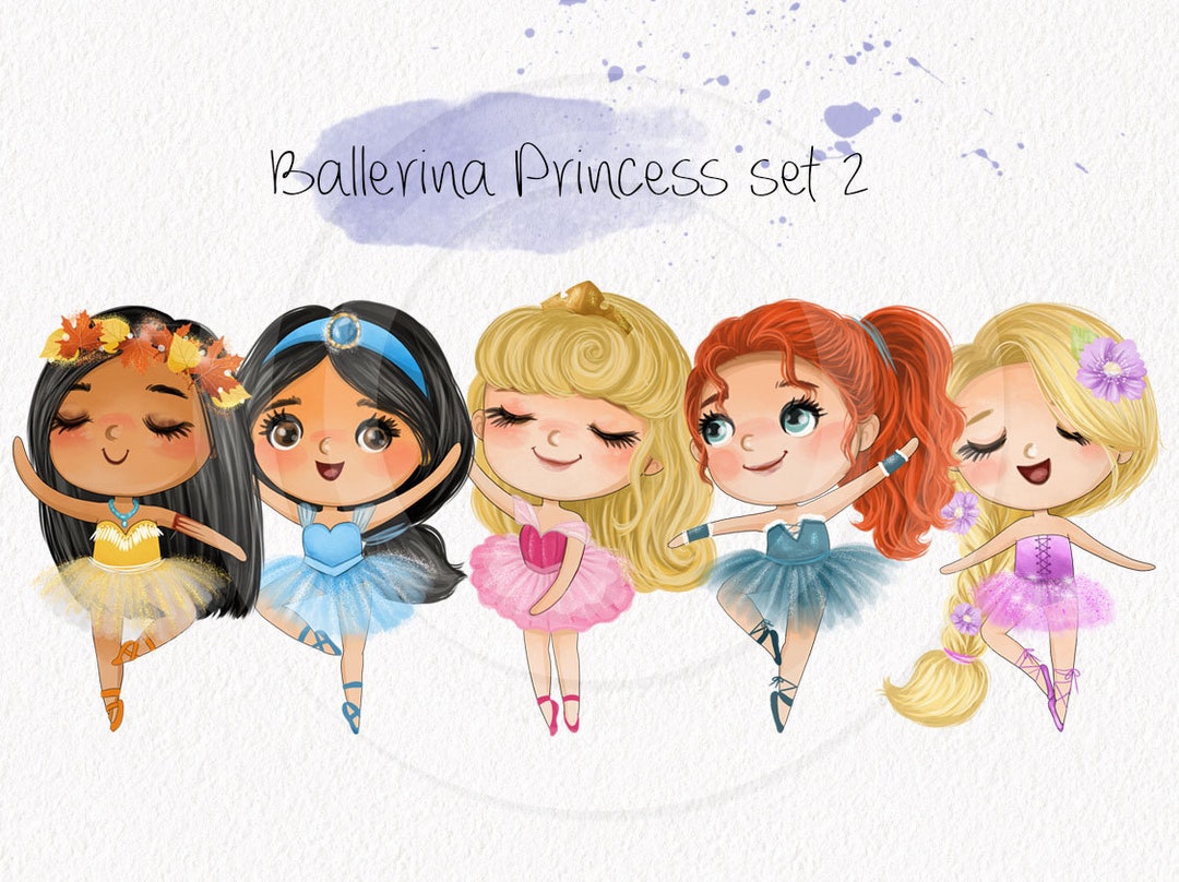Cute Ballerina Girls Clipart Set 2 , PNG Files 300 Dpi. - Etsy