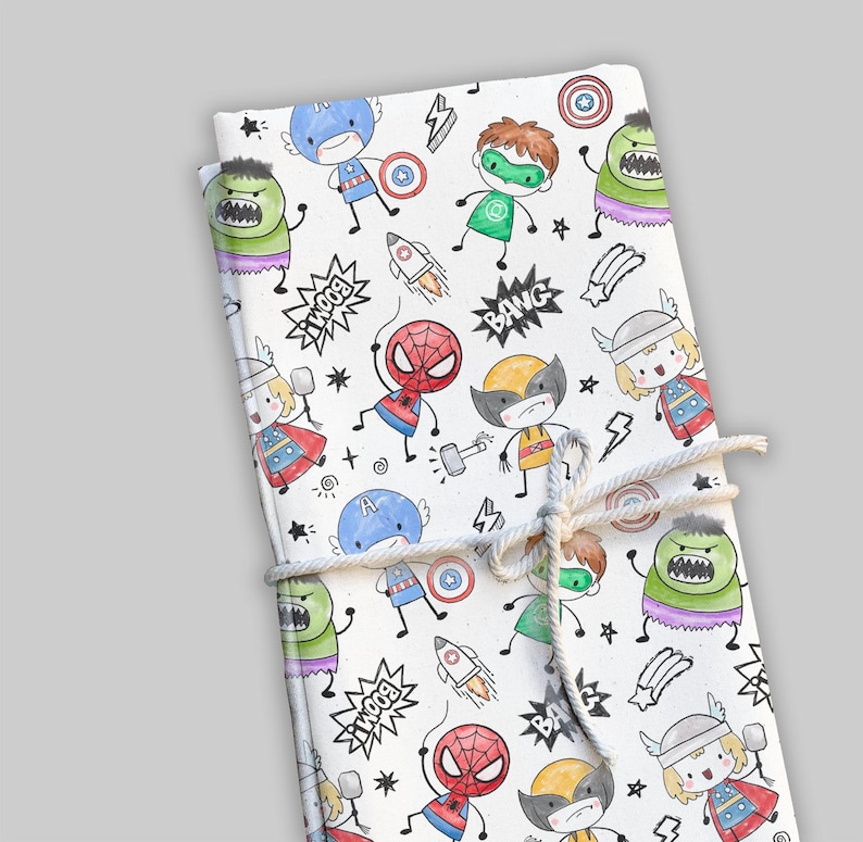 Cute Hero Hand Drawn ,doodle Clipart, Seamless Pattern, Instant ...