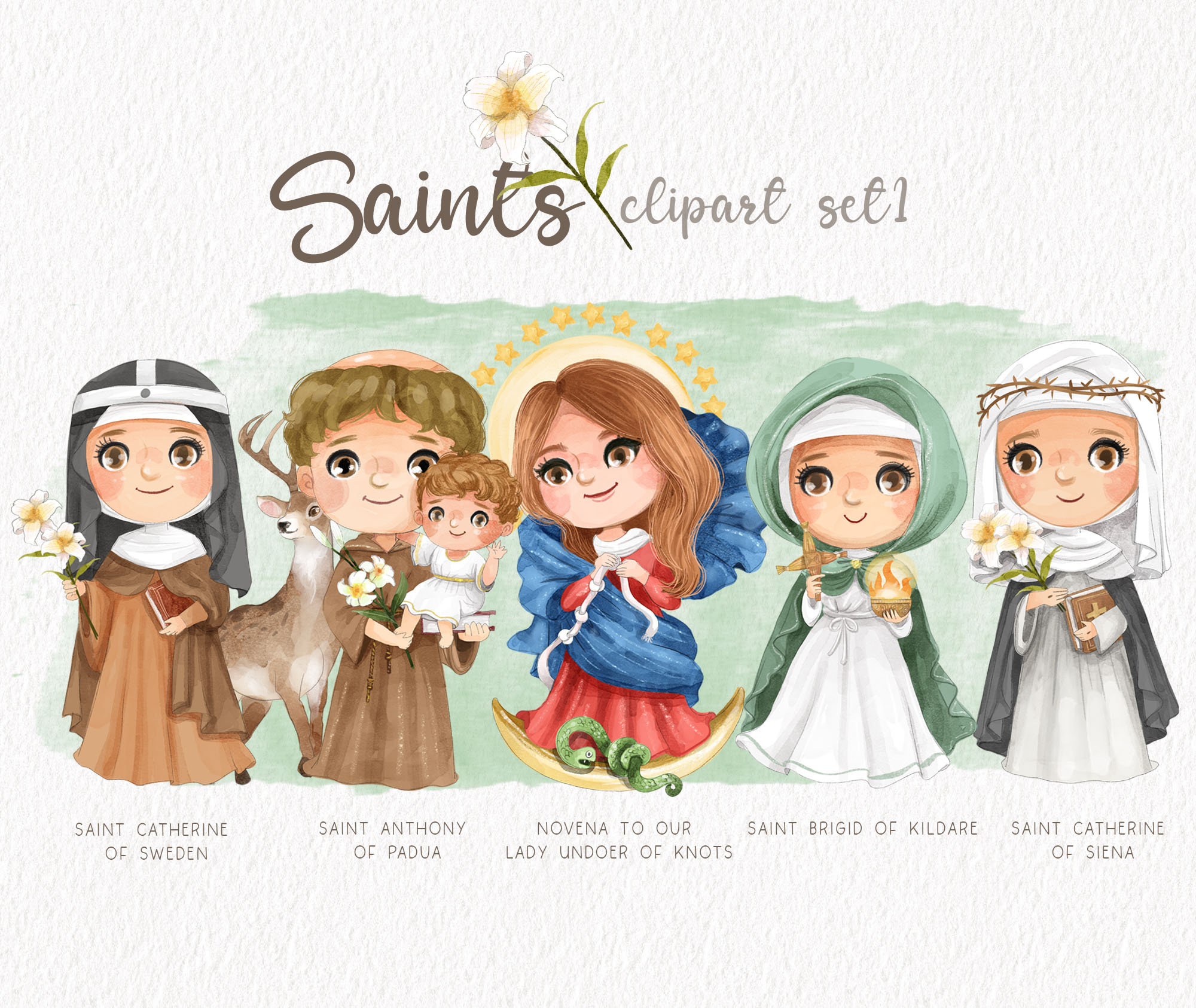 Saints Clipart Set 1 ,religion, Bible Stories Clipart PNG Files - Etsy