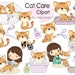 Cat Care Clipart, Cute Cat Clipart, Hand Drawn Clipart, PNG Files. - Etsy