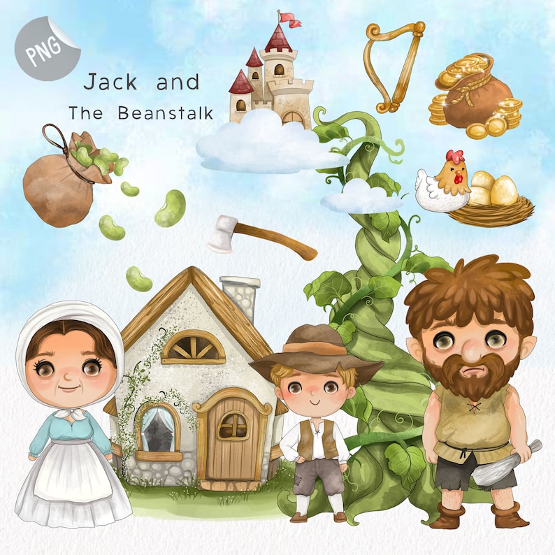 Jack and Beanstalk Clipart Set Instant Download PNG File - Etsy