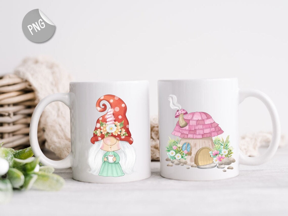 Christmas Gnomes Girls Clipart, Hand Drawn Clipart Instant Download PNG ...