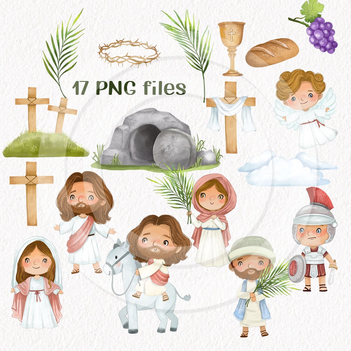 Easter Story Clipart PNG Files 300 Dpi. - Etsy