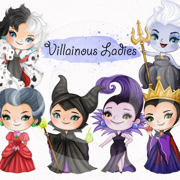 Baby Villains Clipart Set 2 Instant Download PNG File 300 Dpi - Etsy