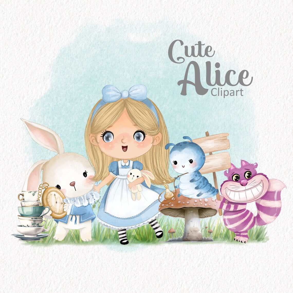 Little Alice Clipart, Fairy Tale Clipart PNG Files 300 Dpi. - Etsy