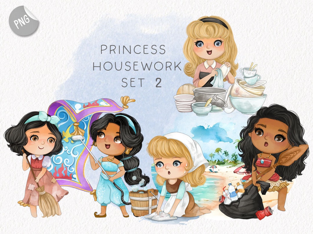 Little Princess Housework Clipart PNG Set 2,PNG Files 300 Dpi. - Etsy