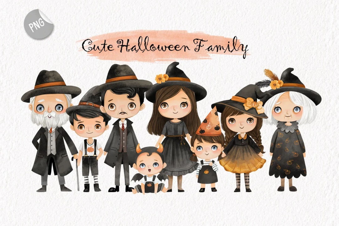 Halloween Family Clipart PNG Files 300 Dpi. - Etsy