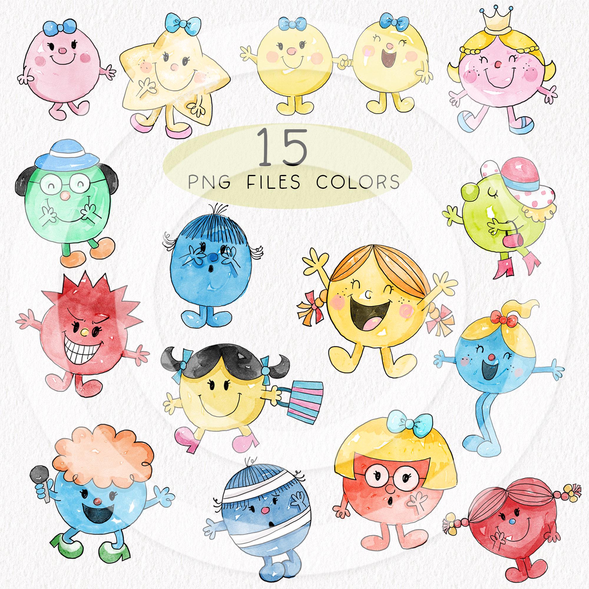 Cute Little Cartoon Clipart Set 2, Hand Draw Clipart, Instant Download ...
