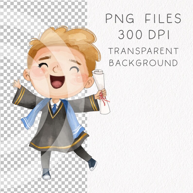 Graduation Boys Clipart, Bundle Set PNG Files 300 Dpi. - Etsy