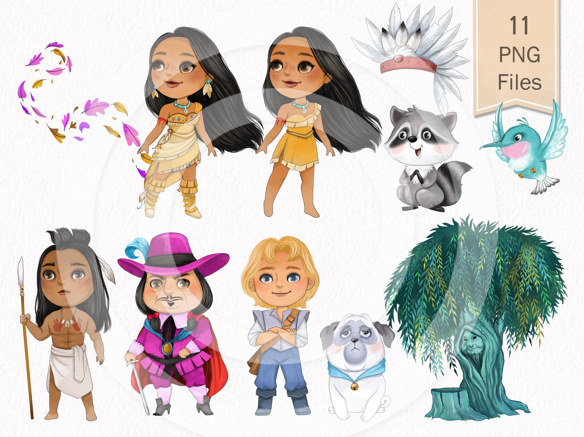 Native Princess Clipart Instant Download PNG File - 300 Dpi - Etsy
