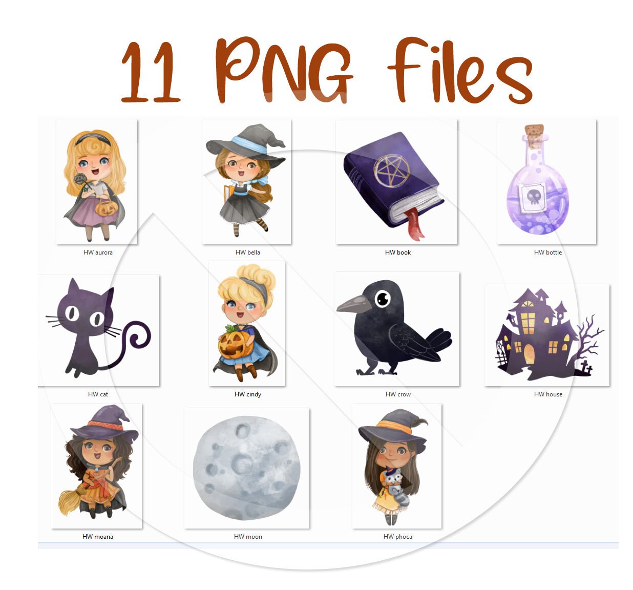 Cute Halloween Girls Clipart Set 3 ,PNG Files Instant Download PNG File ...