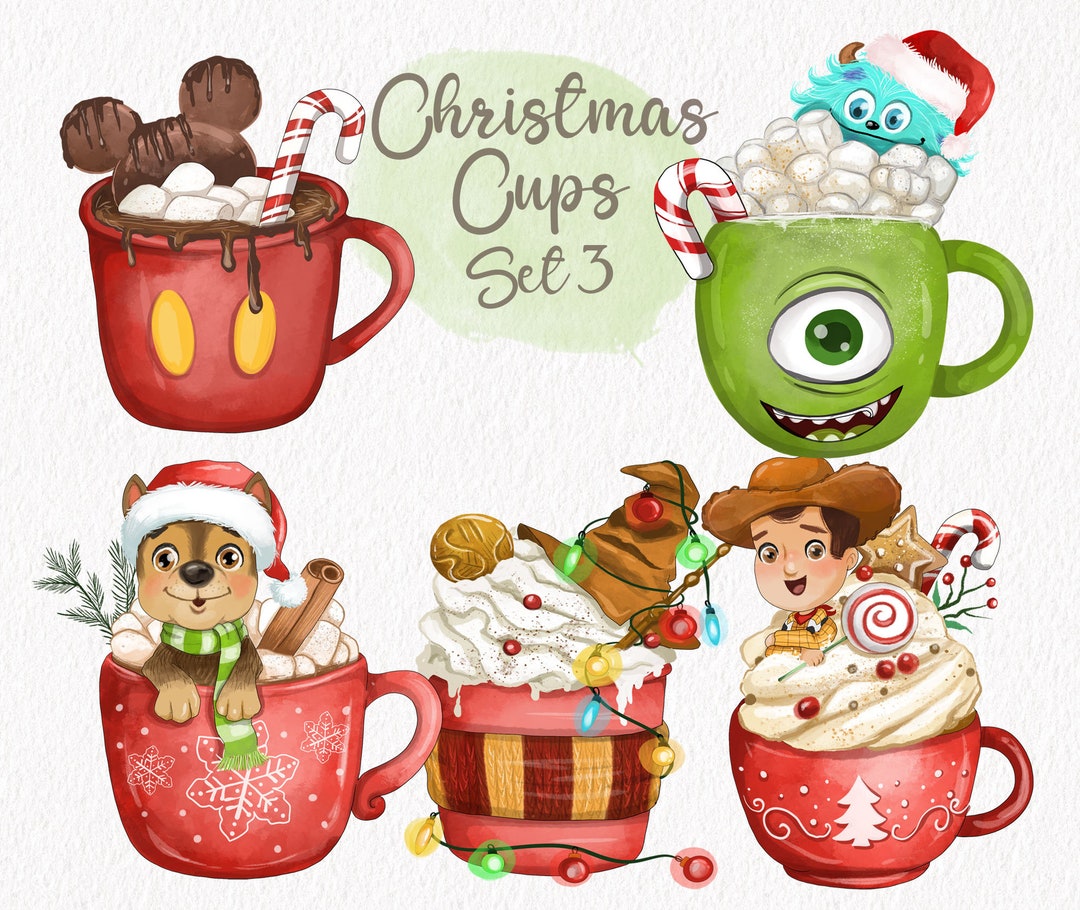 Christmas Mug Clipart Set 3 , Instant Download PNG File - 300 Dpi - Etsy