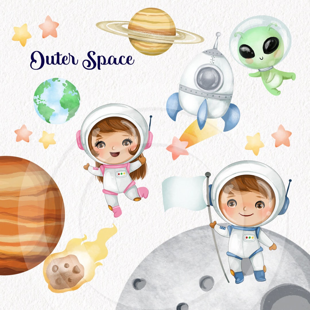 Outer Space , Astronaut Clipart ,PNG Files 300 Dpi. - Etsy