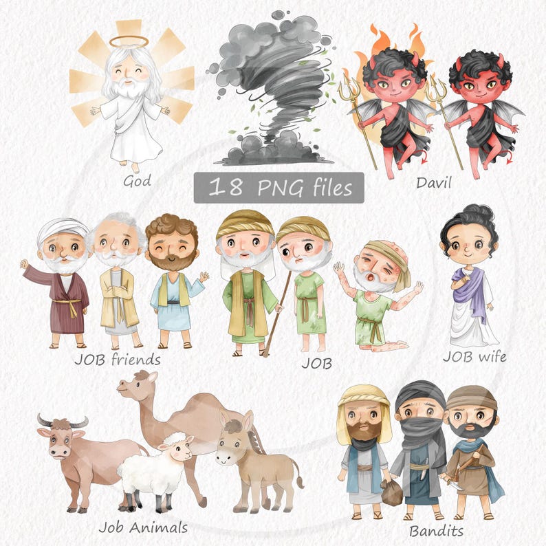 Imágenes prediseñadas del personaje bíblico Job, historias bíblicas en ...