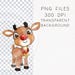 Reindeer and Friends Clipart , Santa Clipart , Instant Download PNG ...