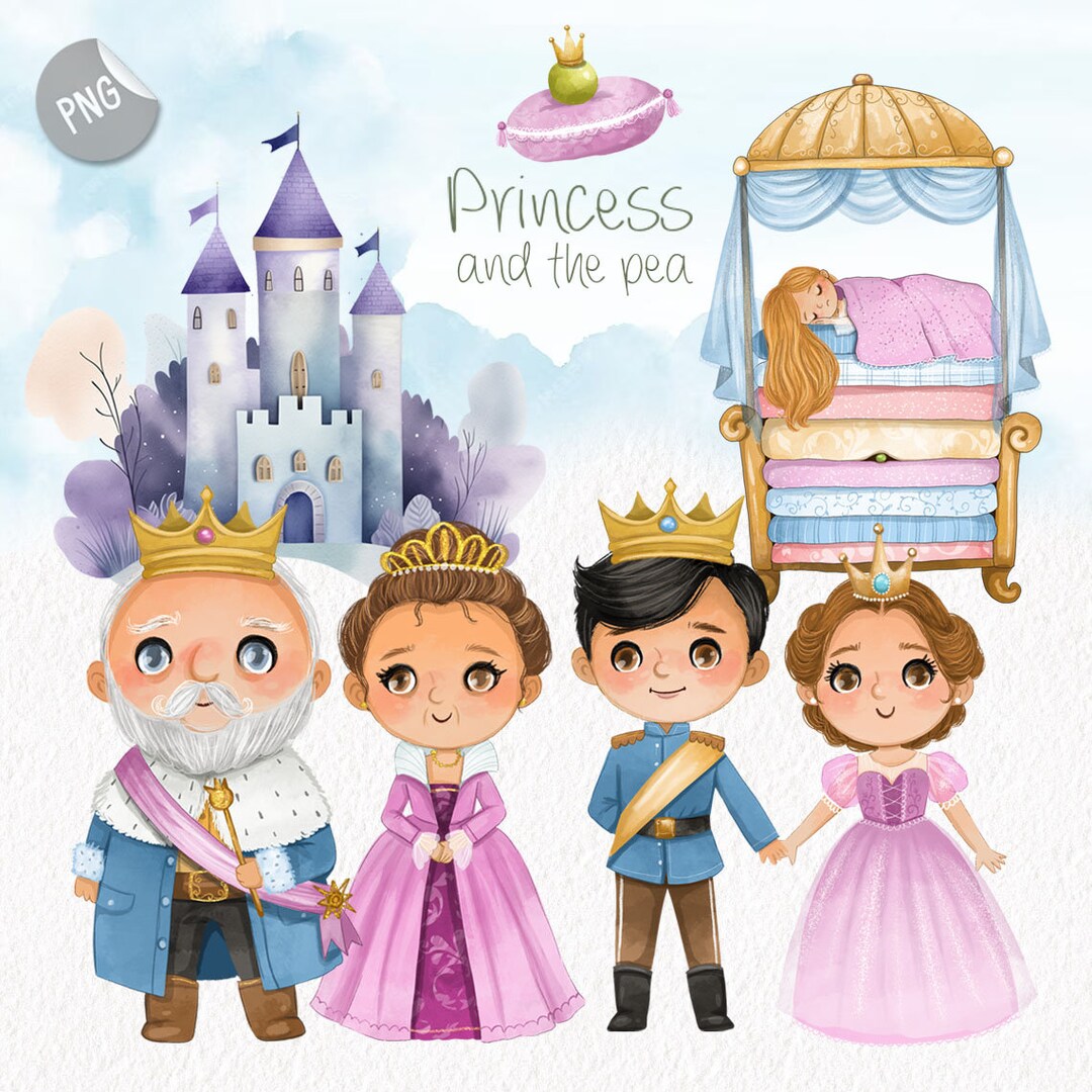 Princess and the Pea Clipart: Storybook PNG Files (300 DPI) - Etsy