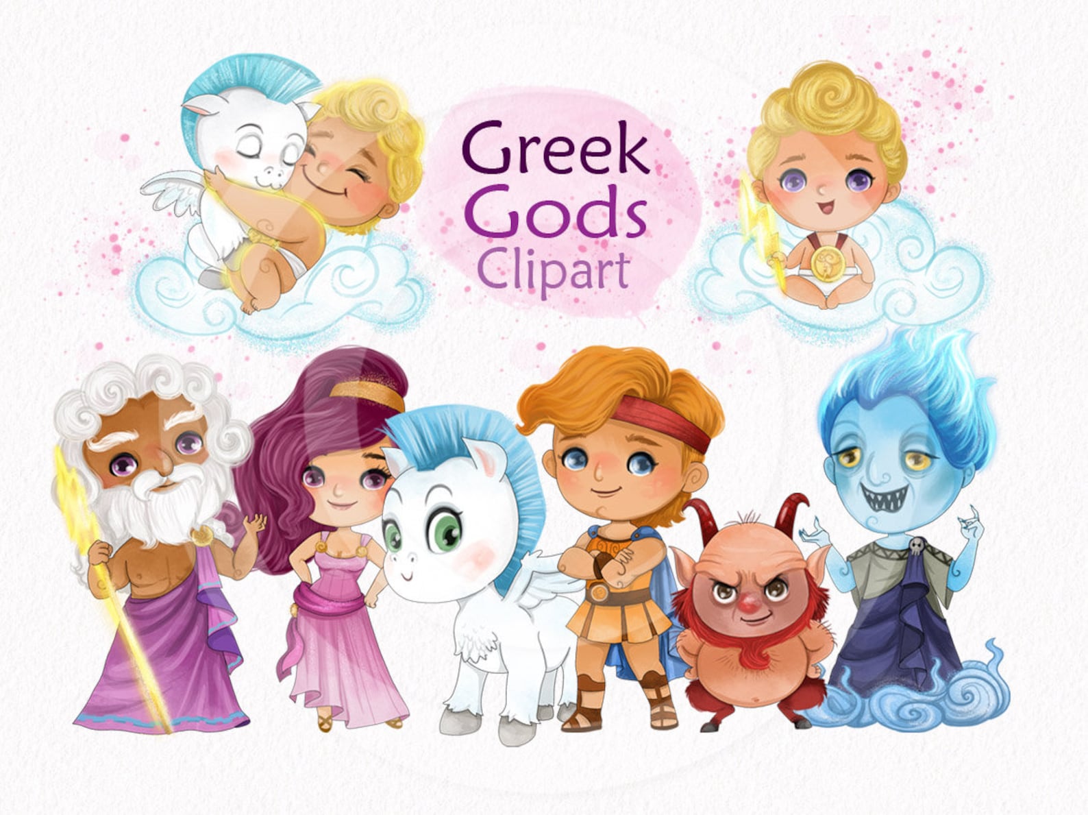 Greek Gods Clipart Instant Download PNG File 300 Dpi - Etsy